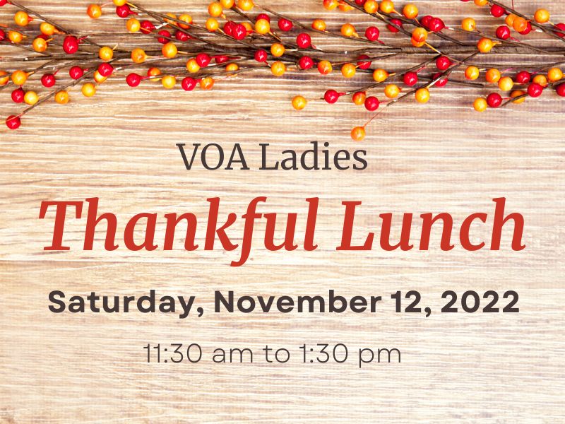 VOA Ladies Thankful Lunch - Seek Your Niche in Christ